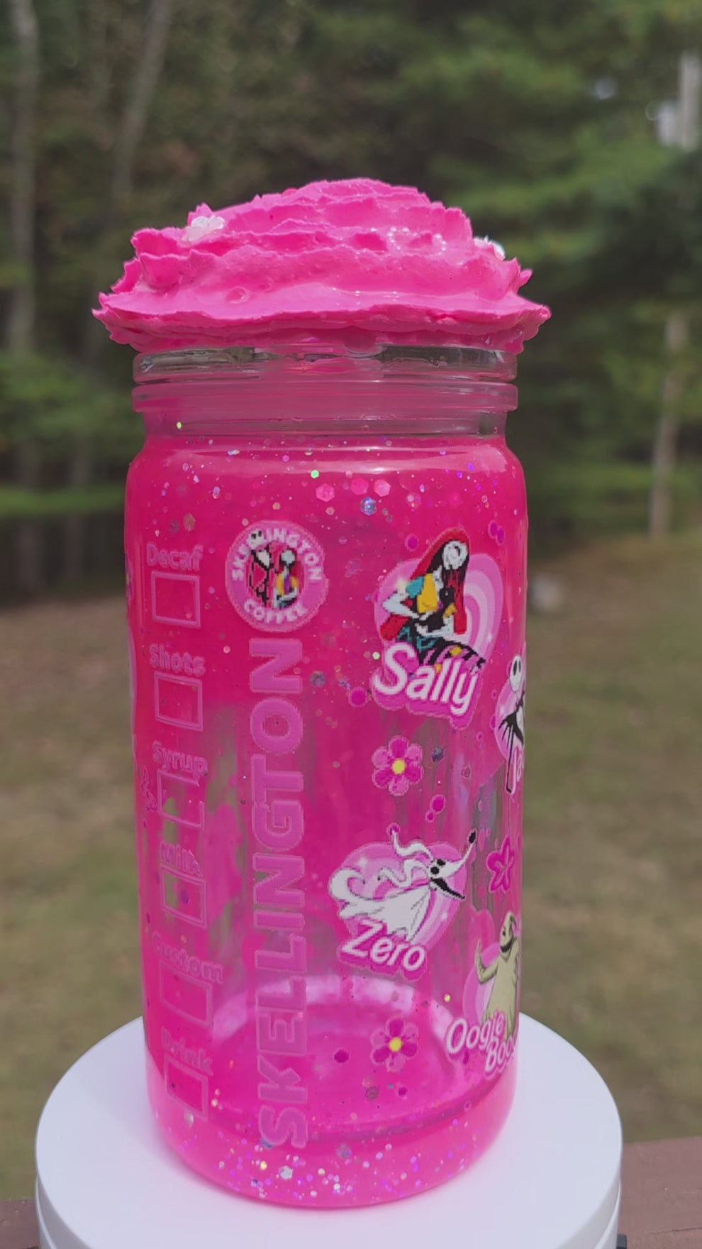 Hot Pink Drip Jack the Pumpkin King With Cool whip Topper Lid – Quinns ...